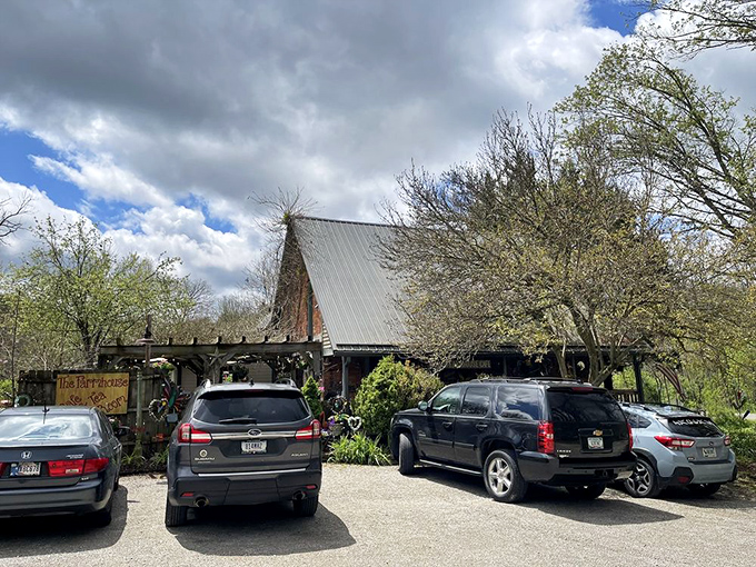 Even the parking area tells a story&mdash;cars from near and far gather under blooming trees, their owners inside savoring every bite.