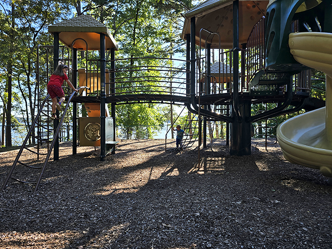 This playground proves that the best views aren't reserved for adults&mdash;childhood wonder and lakeside splendor make perfect playmates.