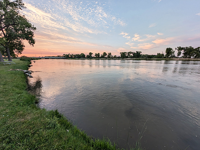 Sunset paints the Platte River in watercolor hues, offering million-dollar views that, ironically, help keep North Platte wonderfully affordable.