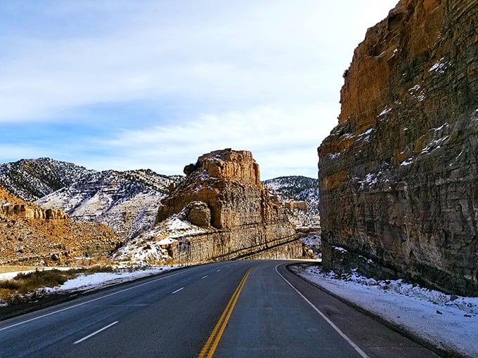 The road to Helper cuts dramatically through ancient rock formations. Nature's architecture makes even the commute home an Instagram-worthy moment.