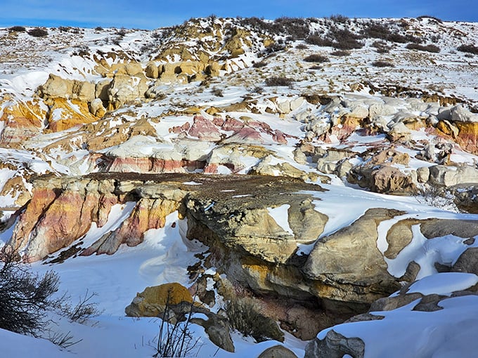 Winter transforms the colorful landscape into a marbled masterpiece of snow and stone&mdash;nature's version of cookies and cream on a grand scale.