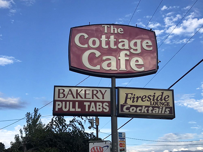 The roadside beacon that's guided hungry travelers off I-90 for generations. When you see this sign, your stomach knows relief is near.