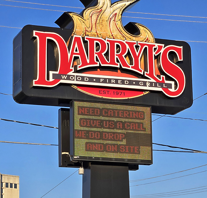 The sign that's guided hungry travelers to flavor town since 1971. Like a lighthouse for those lost in a sea of mediocre dining options.
