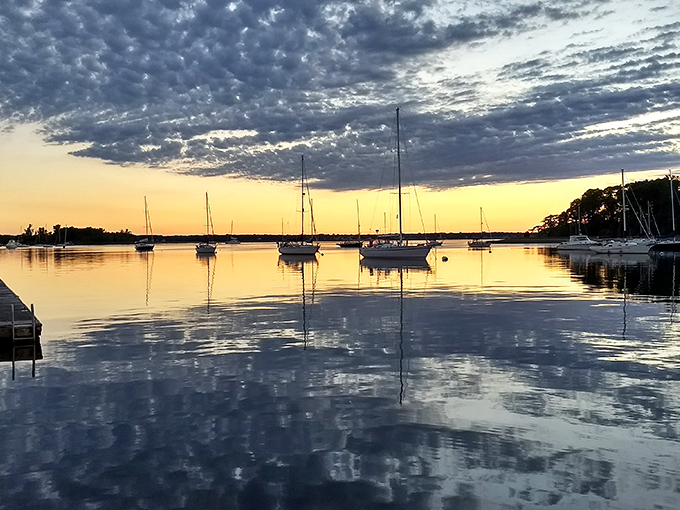 Sunsets over Greenwich Cove perform a nightly magic show that makes even the most dedicated phone-scrollers look up.
