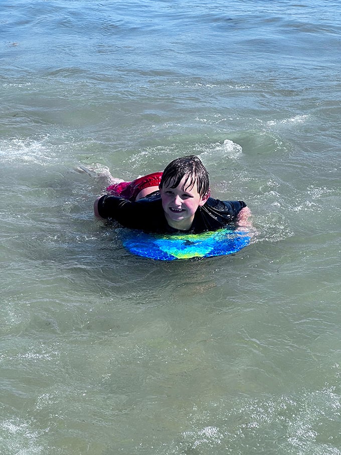 Joy in its purest form. Nothing beats the look on a kid's face when they catch that perfect wave.