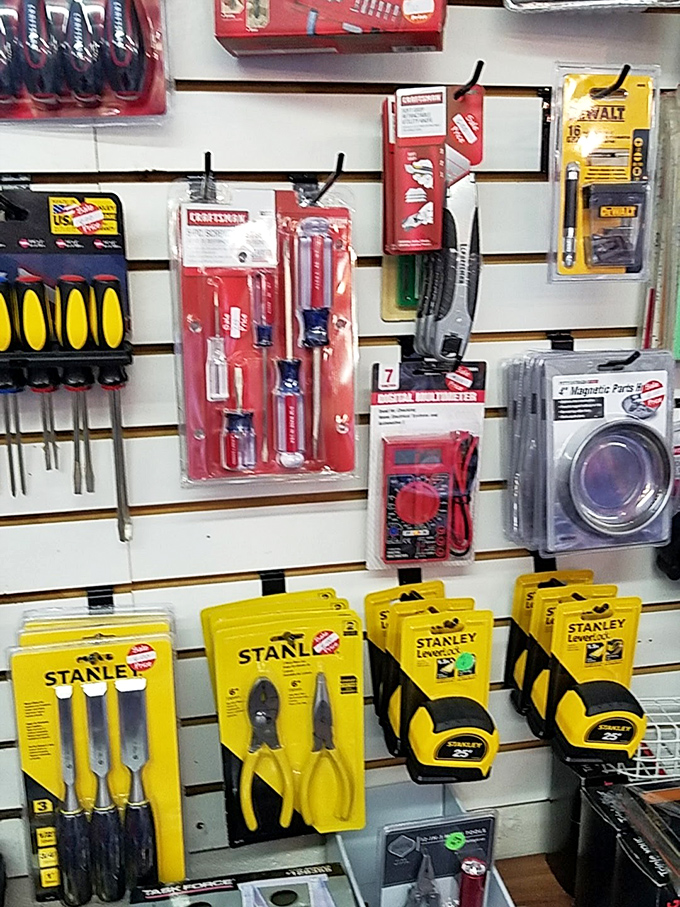 Tool heaven for the DIY devotee. Those yellow-packaged Stanley tools promise weekend projects finally completed with professional precision.