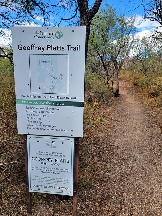 The Geoffrey Platts Trail invites hikers to explore nature's wonders at their own pace, without the crowds that make national parks feel like theme parks on holiday weekends.