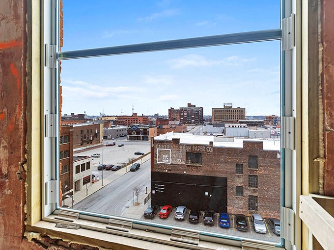 From inside looking out, you get a bird's eye view of downtown Toledo that few people ever experience.