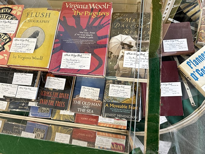Literary royalty under glass &ndash; first editions of Hemingway and Virginia Woolf that make bibliophiles' hearts beat faster and wallets open wider.