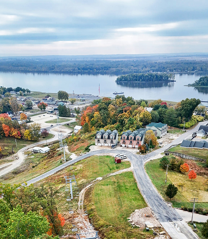 Where rivers meet and memories are made. This aerial view reveals Grafton's perfect positioning at the confluence of natural beauty and small-town charm.