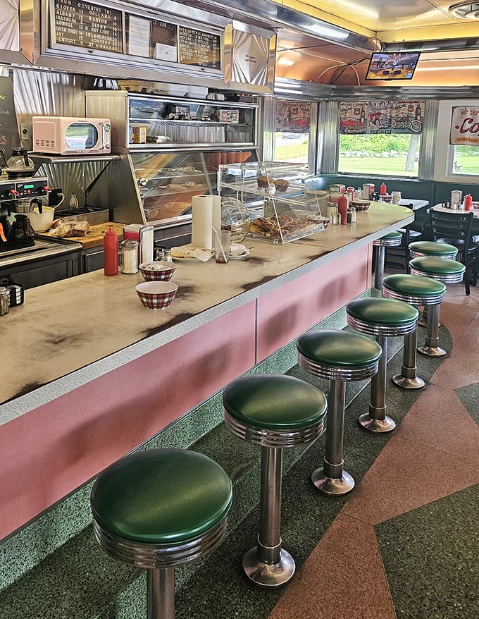 The counter at Martha's isn't just seating—it's front-row tickets to the greatest show on earth: breakfast being made with decades of expertise.