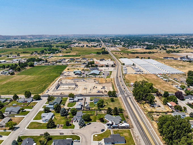 From above, Emmett reveals its perfect balance&mdash;close enough to everything you need, far enough from everything you don't.