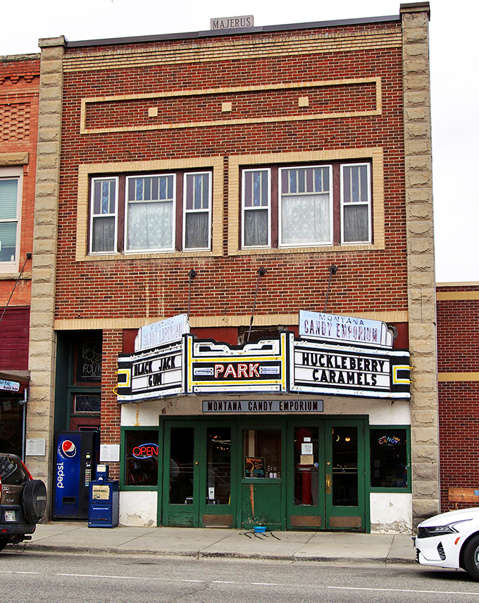 The historic Park Theater marquee now announces sweeter productions: huckleberry caramels playing to sold-out crowds daily.