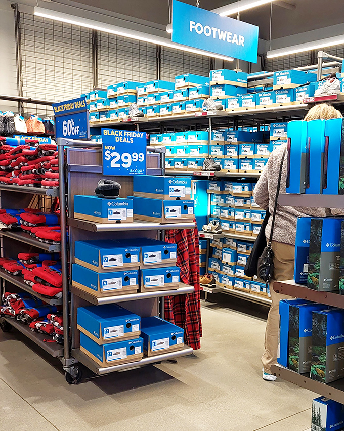 Black Friday deals without Black Friday madness. Columbia footwear stacked high and priced low&mdash;a hiker's dream come true.