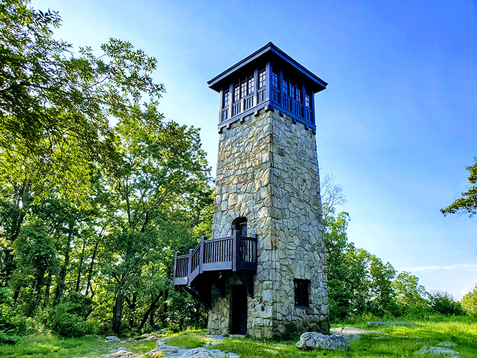 Fort Mountain's historic stone tower stands watch over the wilderness, a sentinel from another time guarding views that defy description.