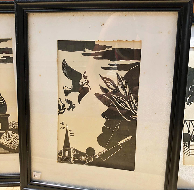 Framed vintage prints capture the artistic spirit of bygone eras&mdash;silhouettes and symbols that spoke volumes before Instagram filters existed.