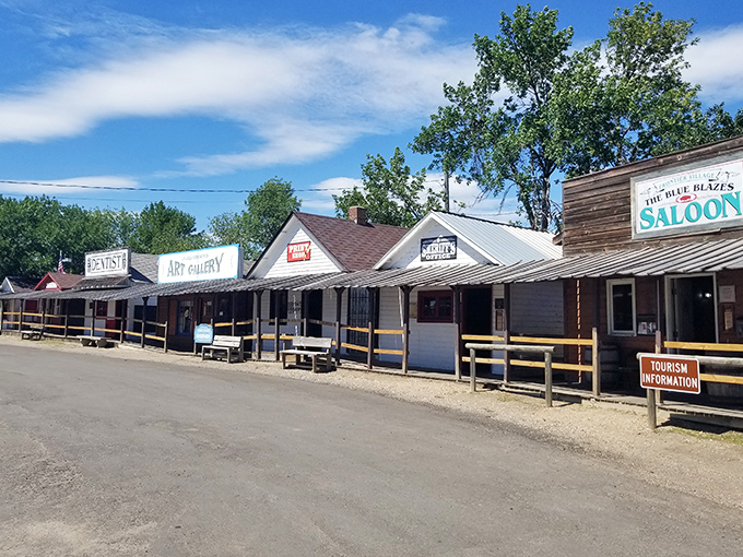 Frontier Village takes the Old West seriously&mdash;these wooden storefronts aren't movie sets but loving recreations of prairie history.