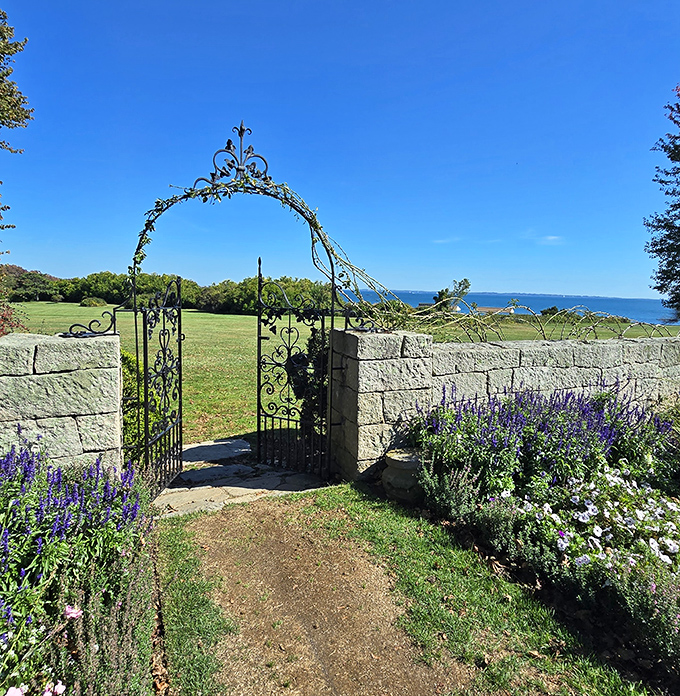 The garden gate that promises adventure beyond&mdash;like Narnia for grown-ups who appreciate good landscape design and ocean views.