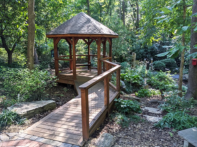 This gazebo offers the perfect spot for contemplation, conversation, or just pretending you're in a period drama.