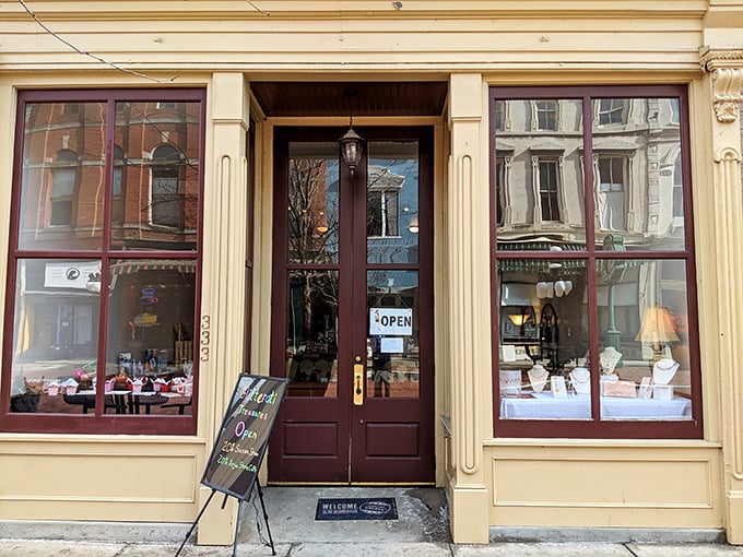 Glitterati Treasures' inviting storefront window displays beckon shoppers to discover unique finds that make perfect souvenirs or gifts for loved ones.