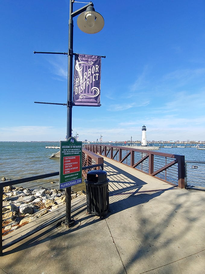 The Harbor District welcomes visitors with Texas-sized charm. Follow this path to discover Rockwall's maritime heart.