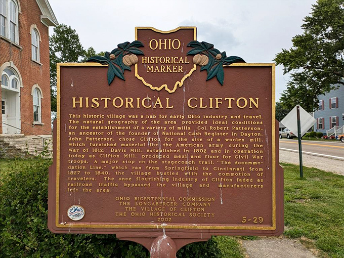 Historical markers throughout Clifton reveal the village's surprising significance in Ohio's development, from mills to manufacturing and beyond.