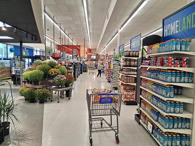 Homeland grocery aisles tell the story of Mustang's evolving tastes, where traditional Oklahoma staples share shelf space with ingredients reflecting the community's growing diversity.