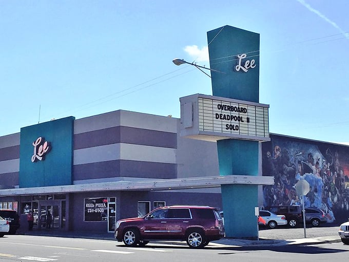 The Lee Theatre's marquee reminds us that even in the streaming era, there's something magical about watching movies with your neighbors.