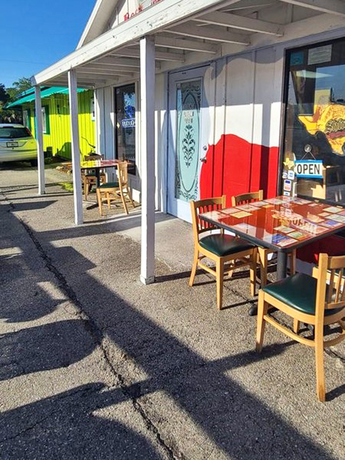 The Texas flag-inspired exterior isn't subtle, but neither is the flavor waiting inside this roadside barbecue haven.