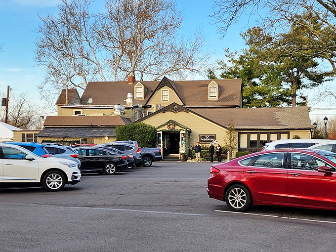 A full parking lot&mdash;the universal sign of a restaurant worth visiting, where locals and travelers alike gather to discover what makes The Yardley Inn special.