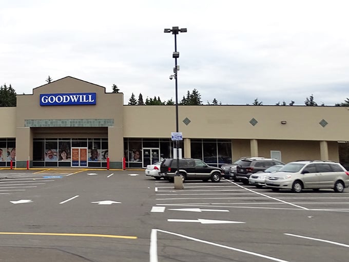 The final frontier: Burien Goodwill's spacious parking lot, where triumphant shoppers load cars with treasures that cost less than dinner out.