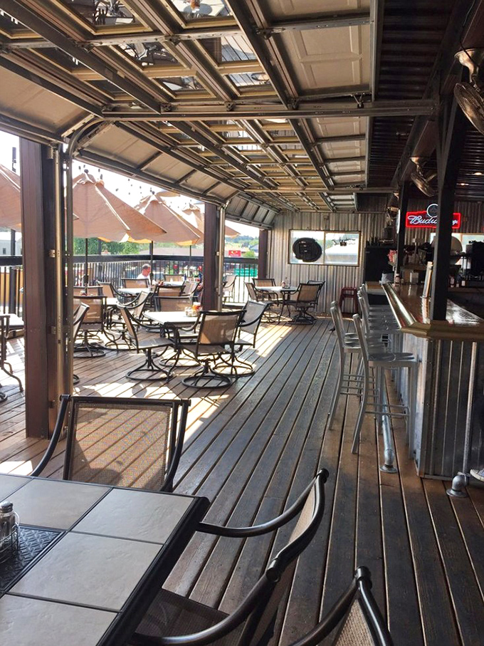 The outdoor patio offers fresh air and sunshine&mdash;nature's perfect seasoning for whatever wild game you've decided to devour today.