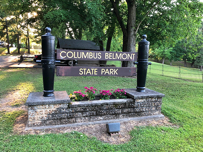 The entrance sign stands proud, like a maitre d' at a five-star restaurant, except instead of offering menus, it's offering history and hiking trails.