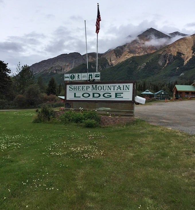 The sign that marks the spot where culinary dreams and wilderness adventures intersect. Your stomach will thank you for following it.