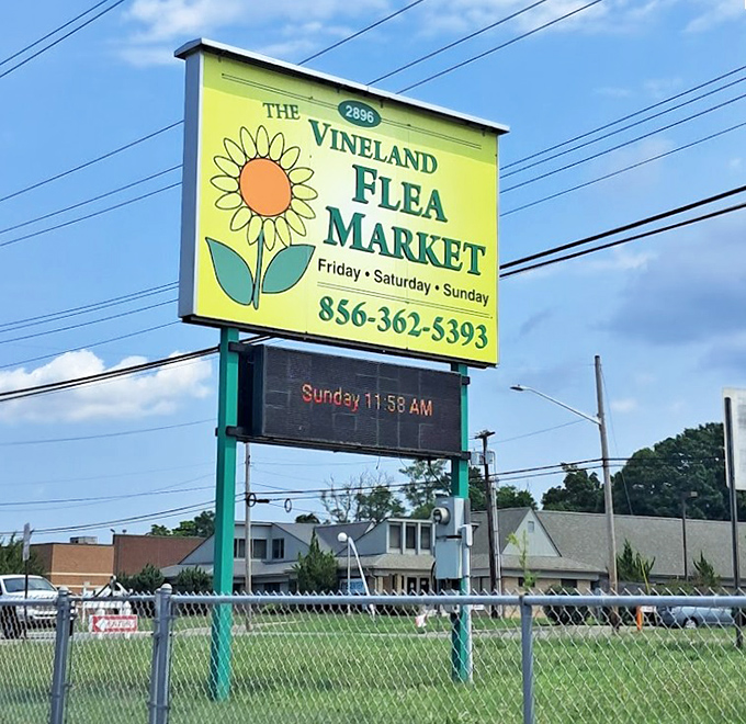 The cheerful sunflower sign that's guided bargain hunters for years. This iconic marker has launched thousands of treasure-hunting expeditions every weekend.