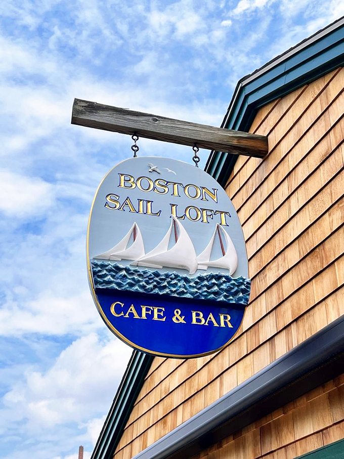 A sign that promises exactly what awaits inside: authentic seafood served with New England straightforwardness. No false advertising here!