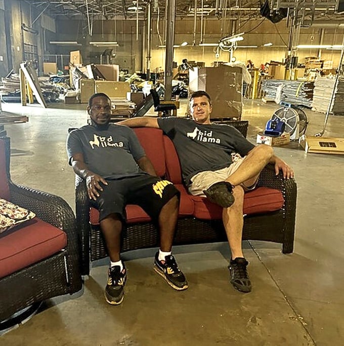 The heart and soul of Bid Llama&mdash;staff who clearly enjoy connecting people with treasures while modeling the very merchandise they sell.