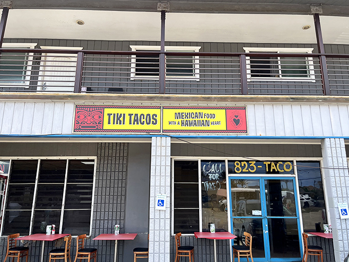 Tiki Tacos brilliantly answers the question nobody thought to ask: "What happens when Mexican cuisine goes on a Hawaiian vacation?"