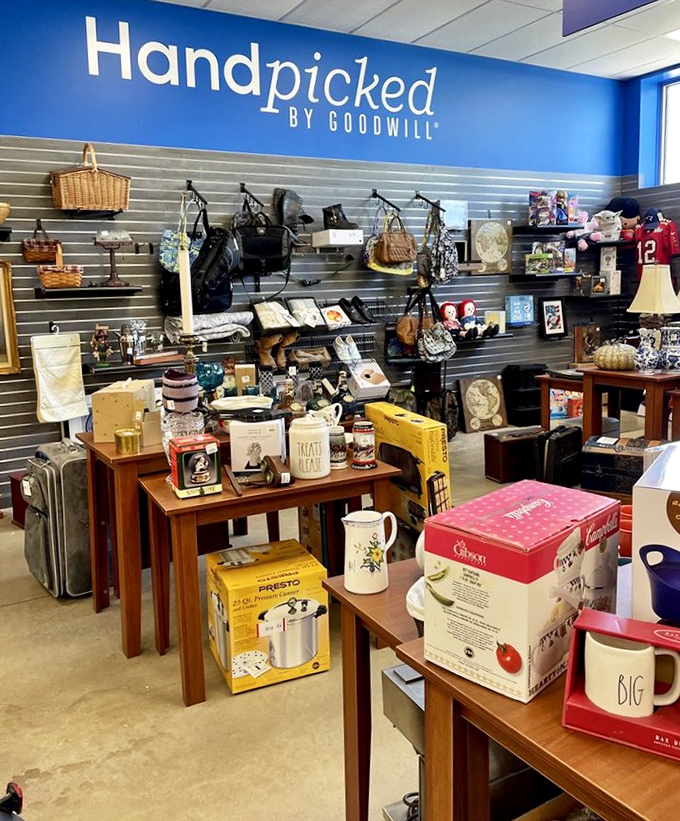 The "Handpicked" section elevates thrifting to curated shopping. These premium finds prove one shopper's donation becomes another's discovery.