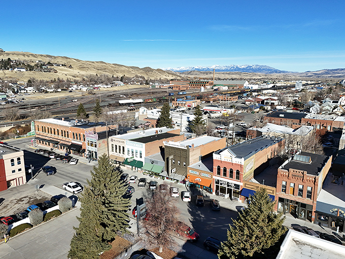 From above, Livingston reveals its perfect layout&mdash;a human-scale town nestled between mountains and plains like it was always meant to be there.