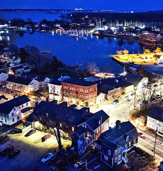 Wickford by night transforms into a luminous wonderland where harbor lights mirror the stars and FOMO was invented for those who aren't here.