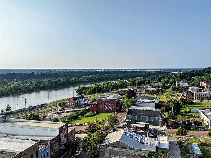 From up here, you can see how the river shaped everything, from history to the town's very soul.