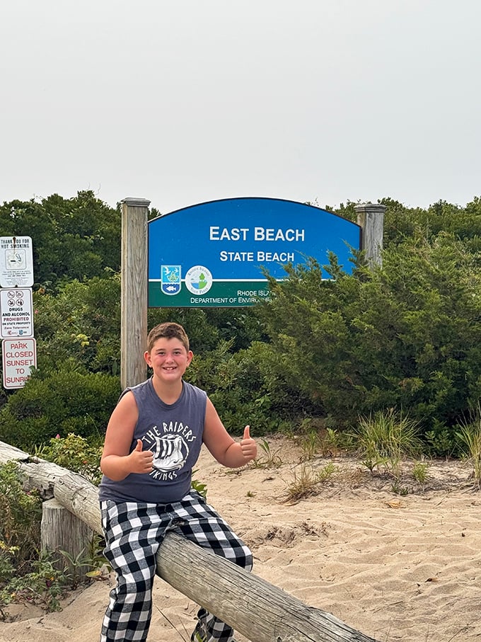 The sign says "East Beach," but locals know it really means "escape from reality for a few blissful hours."
