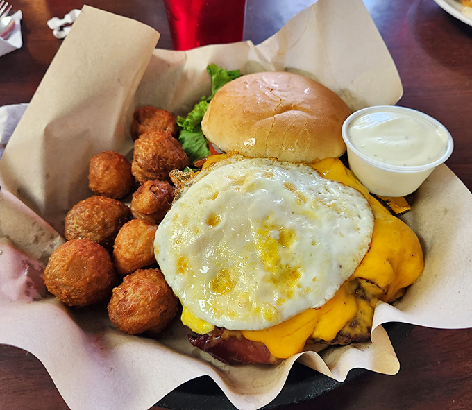The breakfast burger&mdash;where morning and midday collide in a glorious symphony of beef, cheese, and a perfectly fried egg.