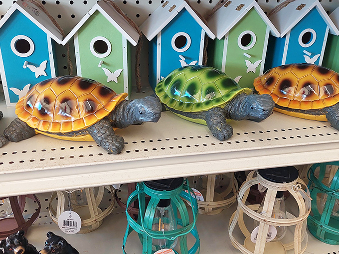 Whimsical garden decor that proves one person's "too kitschy" is another's "absolutely perfect." These turtles and birdhouses are ready to bring character to your outdoor space.