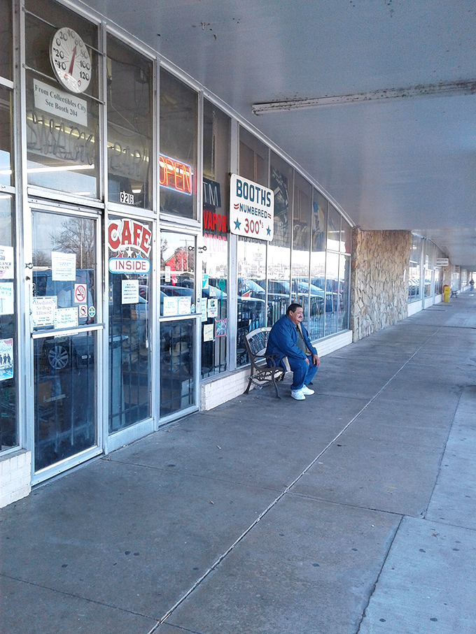 The unassuming entrance belies the wonderland within. Like all great adventures, this one begins with a simple "OPEN" sign.