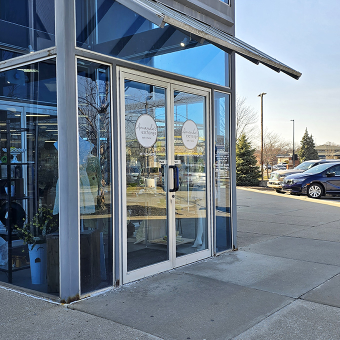 Glass doors reflect both the outside world and the treasure trove within&mdash;a fitting metaphor for a place that bridges past and future.