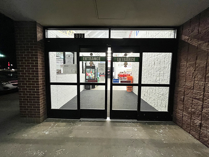 These unassuming entrance doors are actually portals to a discount dimension where retail dreams come true and wallets breathe sighs of relief.