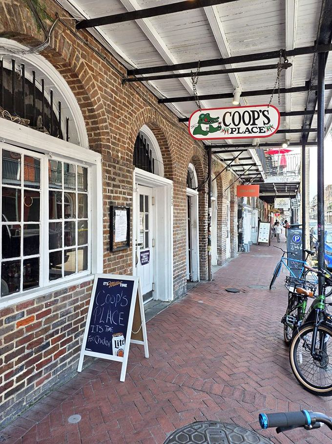 The entrance to Coop's doesn't promise much, but like your grandmother always said, it's what's inside that counts. And grandma was right.