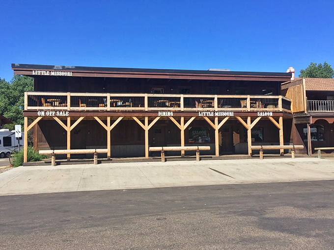 Morning light bathes the Little Missouri's facade, promising adventures that begin with breakfast and might end with bourbon as the stars appear.